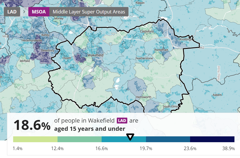 Explore Census Maps for Wakefield District